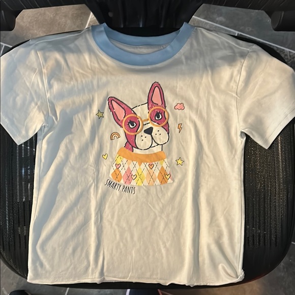 dip | Shirts & Tops | Dip White And Blue Short Sleeve Tee With Playful ...